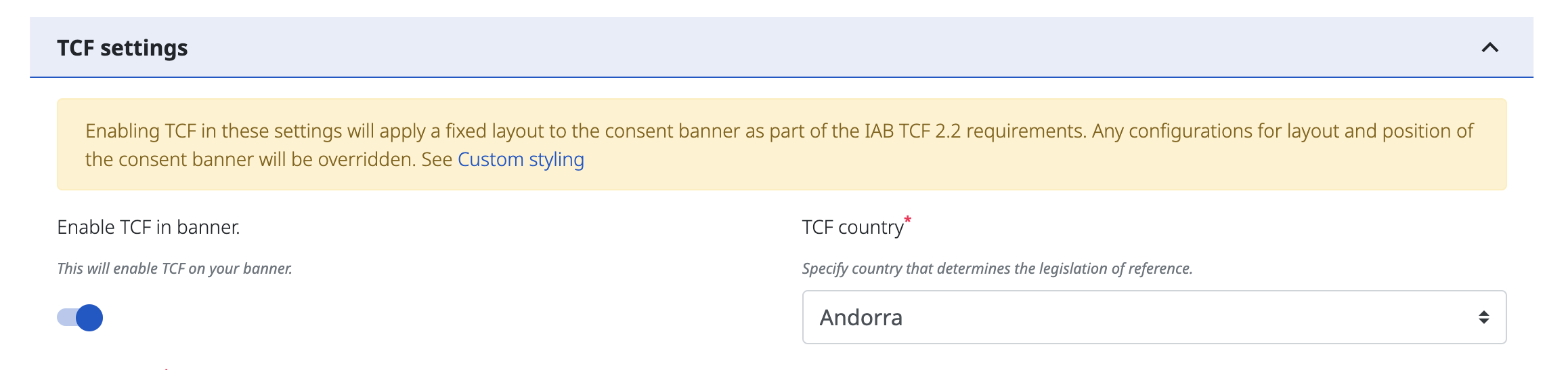 How to enable iab TCF 2.2? – CookieFirst Support